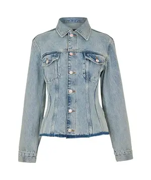 7 For All Mankind Collared Long Sleeve Denim Jacket
