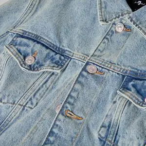7 For All Mankind Collared Long Sleeve Denim Jacket