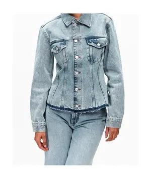 7 For All Mankind Collared Long Sleeve Denim Jacket