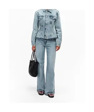 7 For All Mankind Collared Long Sleeve Denim Jacket