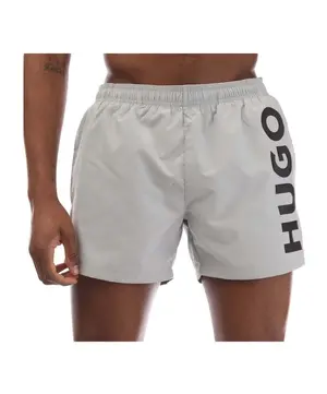 Hugo Boss Abas Logo Print Swim Shorts - Gray