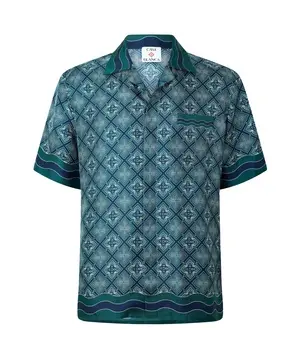 Casablanca Short-sleeved Button-up Shirt - Black/green