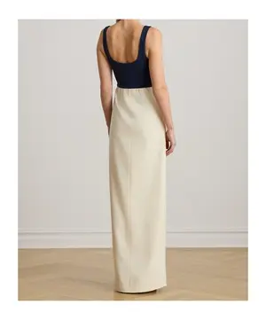 Ralph Lauren Twist-detail Two-tone Maxi Dress