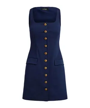 Ralph Lauren Sleeveless Square Neck Button-up Dress