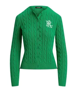 Ralph Lauren Cable Knit Button Cardigan - Green