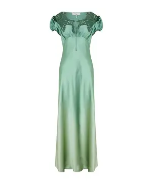 Chloé Silk Long Maxi Dress - Green