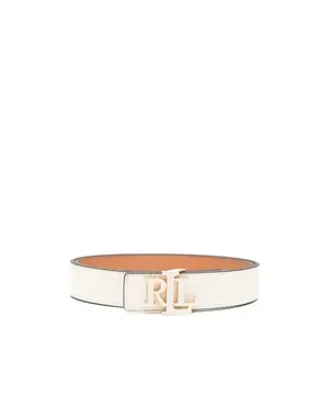 Ralph Lauren Logo Lettering Buckle Belt - White