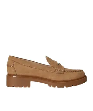 Ralph Lauren Round Toe Loafers With Metal Logo Detail