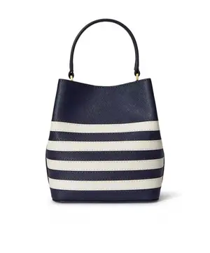 Ralph Lauren Striped Leather Satchel