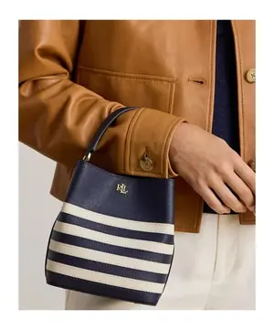 Ralph Lauren Striped Leather Satchel