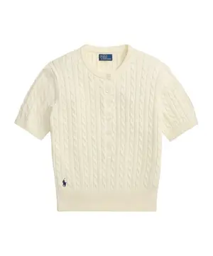 Polo Ralph Lauren Sweater Henley Knitted Top - White