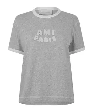 AMI Paris Ss T-shirt - Gray