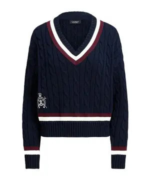 Ralph Lauren Cable-knit V-neck Sweater Black