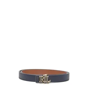 Ralph Lauren Logo Plaque Buckle Belt - Black