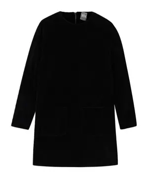 Max Mara Crew Neck Long Sleeve Dress - Black