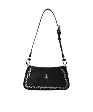 VIVIENNE WESTWOOD Studded Underarm Shoulder Bag - Black