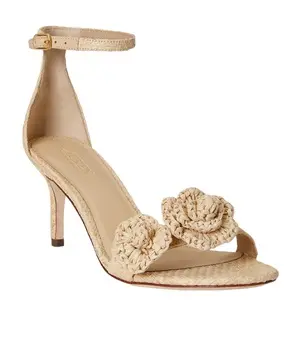Ralph Lauren Open-toe High-heeled Sandals With Floral Embellishments