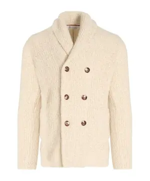Brunello Cucinelli Double Breasted Cardigan - Cream