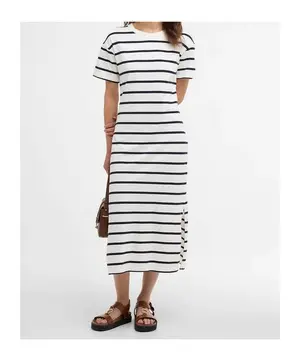 Barbour Selena Striped Midi Dress - Cloud Pattern/navy Stripe