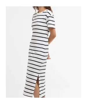 Barbour Selena Striped Midi Dress - Cloud Pattern/navy Stripe