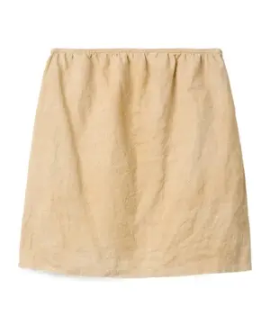 Miu Miu Linen Midi Skirt With Antique Finish - Soybean Green
