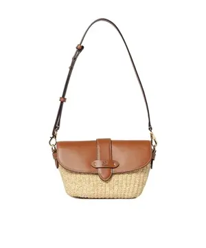 Ralph Lauren Lynden Buckle Textured Tote Bag - Nude