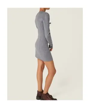 Miu Miu Double-layer Wool Dress With Bow Neckline