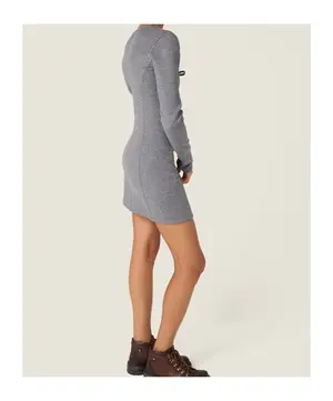 Miu Miu Double-layer Wool Dress With Bow Neckline