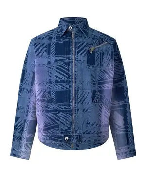 VIVIENNE WESTWOOD Stand-collar Full-print Textured Zip Jacket
