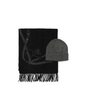 Ralph Lauren Scarf And Beanie Set - Black