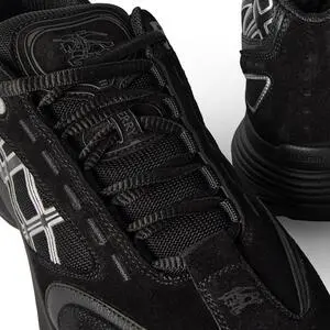 Burberry Low-profile Athletic Sneakers With Suede And Mesh Upper