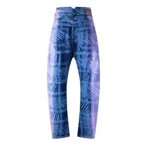 VIVIENNE WESTWOOD High-waisted Straight-leg Denim Pants With Leaf Print