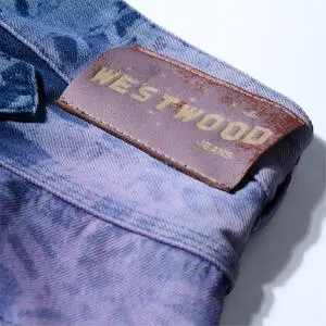 VIVIENNE WESTWOOD High-waisted Straight-leg Denim Pants With Leaf Print