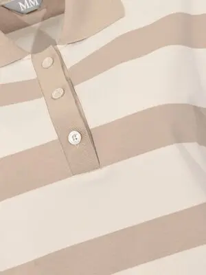 Max Mara Striped Cotton Polo Shirt - Nude