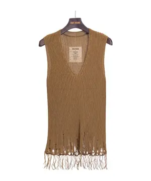 UMA WANG V-neck Knit Vest - Mustard-colored