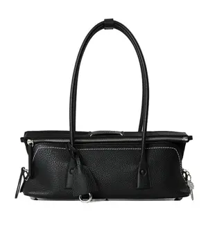 MAISON MARGIELA Genuine Leather Baguette Underarm Bag - Black