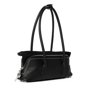 MAISON MARGIELA Genuine Leather Baguette Underarm Bag - Black