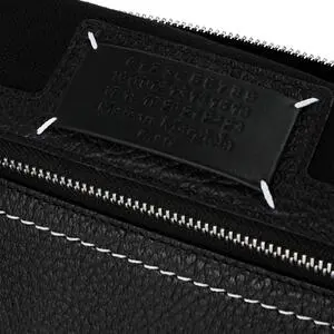 MAISON MARGIELA Genuine Leather Baguette Underarm Bag - Black