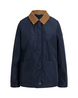 Ralph Lauren Twill-trim Bonded Jersey Barn Jacket - Blue