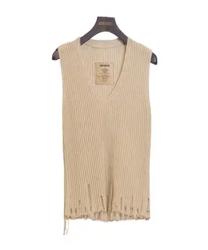 UMA WANG V-neck Knit Vest - Nude