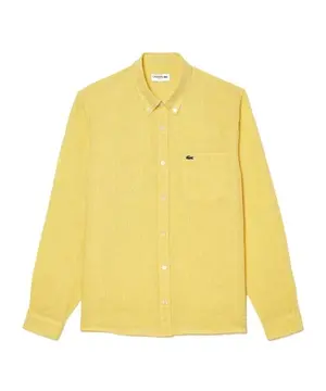 Lacoste Light Corduroy Lapel Long-sleeve Shirt - Yellow