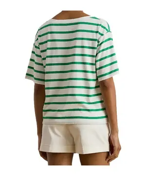 Ralph Lauren Striped Logo-patch Cotton T-shirt