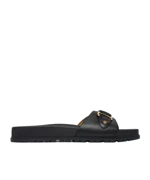 Ralph Lauren Lauren Tasha Buckle Slide Sandals - Black