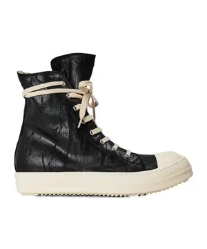 Rick Owens Solid Color High-top Casual Shoes - Black