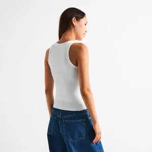 Givenchy Ribbed Crewneck Tank Top With Logo - White