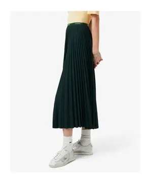 Lacoste Long Pleated Skirt With Elasticated Waistband