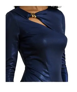 Ralph Lauren Long Sleeve Metallic Gown