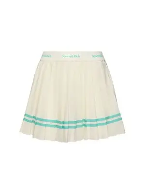 SPORTY  RICH Sporty & Rich Pleated Detail Skirt With Logo Band - White