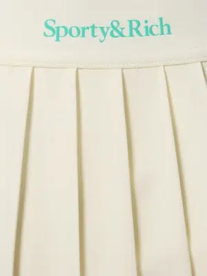 SPORTY  RICH Sporty & Rich Pleated Detail Skirt With Logo Band