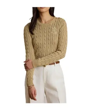 Ralph Lauren Cable Knit Jumper With Crew Neck